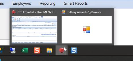 CCH Billing wizard Freezes or I can't see the box – Menzies