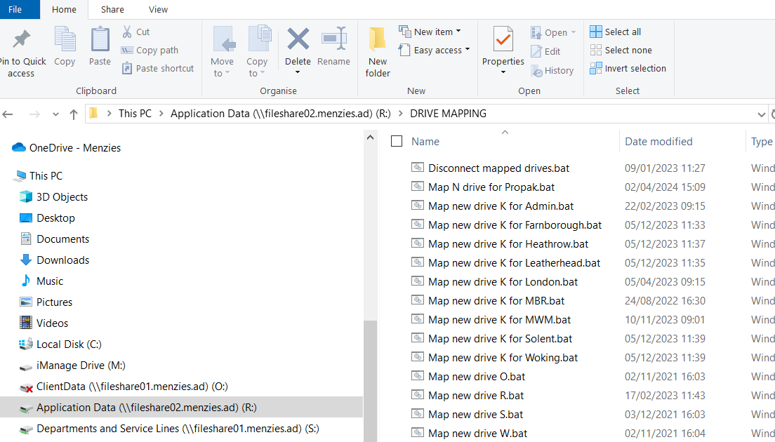 Drive Mapping (Network Drives) – Menzies